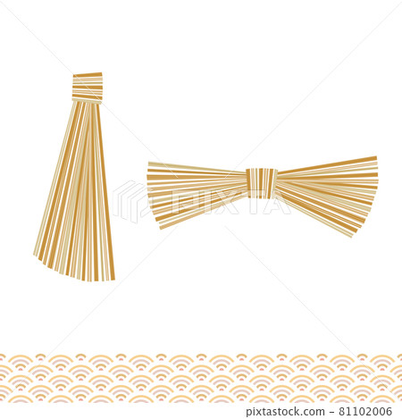 Shimenawa to decorate for happiness on New... - Stock Illustration ...