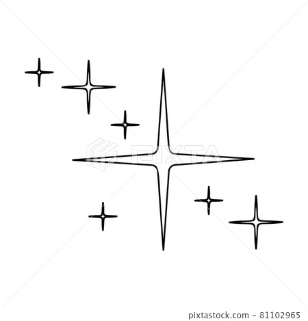 Stars sparkles and twinkles outline icons... - Stock Illustration [81102965] - PIXTA