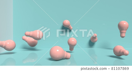 Scattered light bulbs - 3D render - Stock Illustration [81107869] - PIXTA