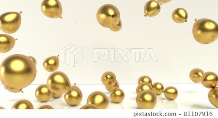 Scattered balloons on a colored background - 3D - Stock Illustration ...