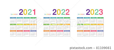 Year 2022 and Year 2023 and Year 2024 calendar...-插圖素材 [81109081] - PIXTA圖庫