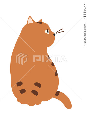 Illustration of a cat turning around-tabby cat - Stock Illustration ...