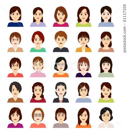Middle-aged female avatar icon front - Stock Illustration [81117109 ...