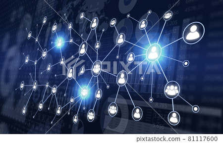 Image of network and business materials, social... - Stock Illustration ...
