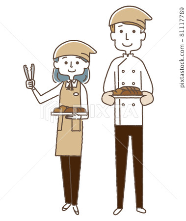 Bakery clerk_Men and women set - Stock Illustration [81117789] - PIXTA