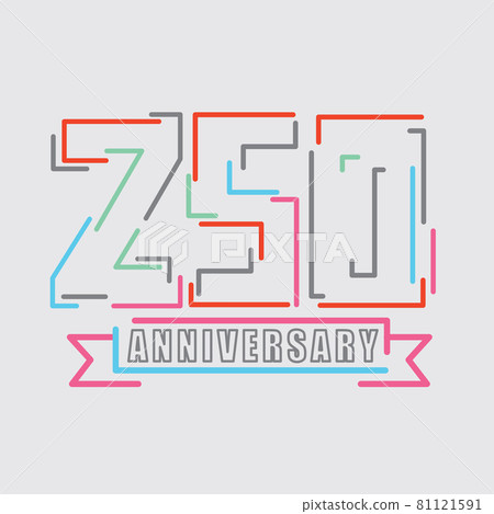 250th Years Anniversary Logo Birthday... - Stock Illustration [81121591 ...