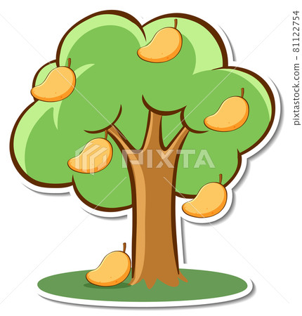 A mango tree sticker on white background - Stock Illustration [81122754 ...