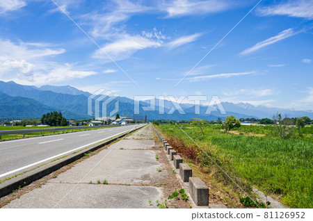Northern Alps Panorama Road from Azumino City... - Stock Photo ...