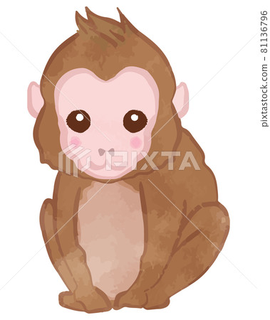 Cute monkey illustration - Stock Illustration [81136796] - PIXTA