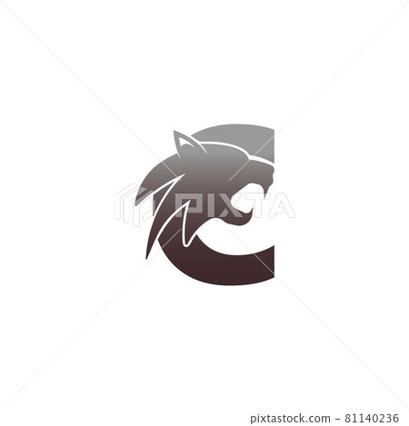 Letter C with panther head icon logo vector - Stock Illustration ...