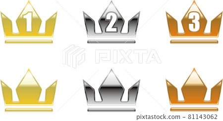 Gold, silver and bronze crown icon set no.03 - Stock Illustration ...