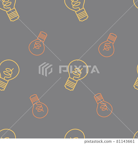 Cute seamless pattern with outline light bulb... - Stock Illustration ...
