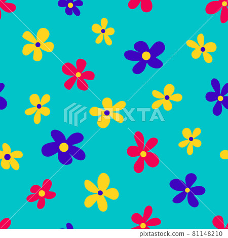 Seamless pattern with colorful flowers. vector... - Stock Illustration ...
