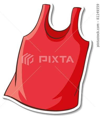Sticker design with red tank top isolated - Stock Illustration ...