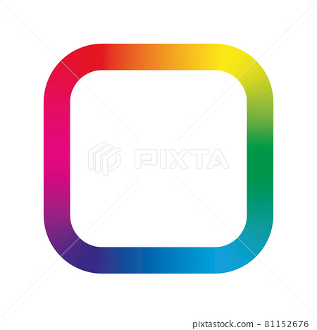 Colorful rainbow gradient square frame with... - Stock Illustration ...