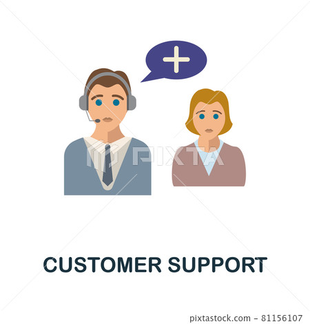 Customer Support flat icon. Colored sign from... - Stock Illustration ...