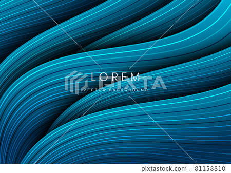 Abstract modern wavy curved blue strped line 3d... - Stock Illustration ...