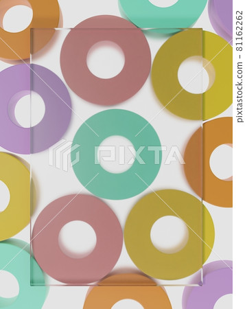3D Rendering Minimal Multi Color Round Blocks... - Stock Illustration ...