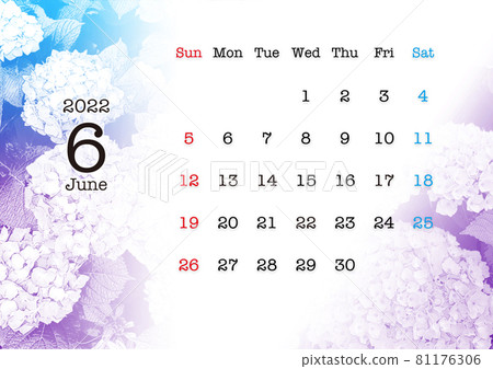 2022 年 6 月日曆-插圖素材 [81176306] - PIXTA圖庫