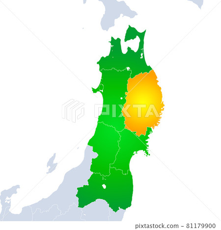 Iwate Prefecture Map and Tohoku Region - Stock Illustration [81179900 ...