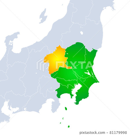 Gunma Prefecture Map and Kanto Region - Stock Illustration [81179998 ...