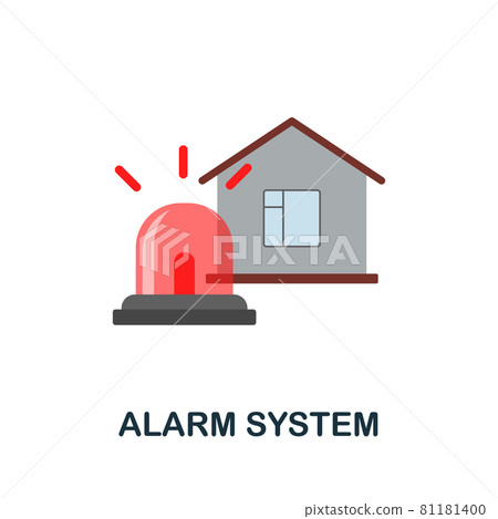 Alarm System flat icon. Colored sign from home... - Stock Illustration ...