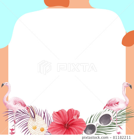 Summer vibe frame watercolor - Stock Illustration [81182211] - PIXTA
