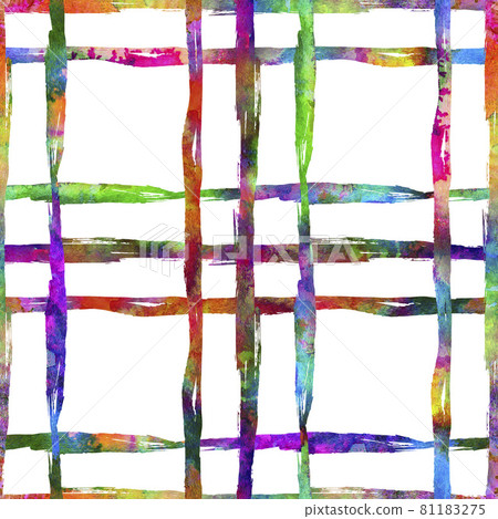 Watercolor Brush Plaid Seamless Pattern Grange... - Stock Illustration ...