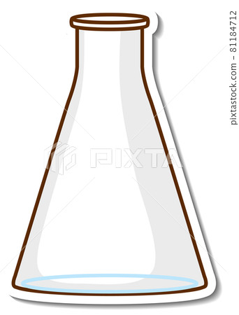 Sticker laboratory glassware on white background - Stock Illustration ...