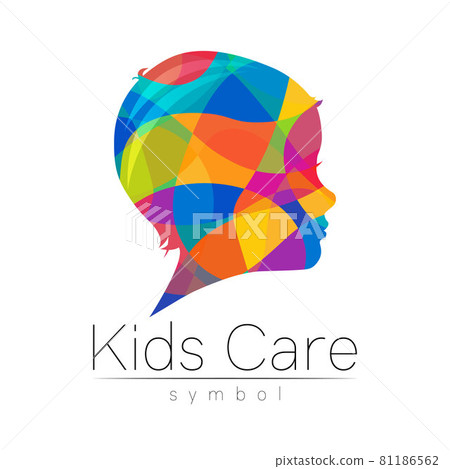 Children Color Vector Logo Symbol Grow Up.... - Stock Illustration ...