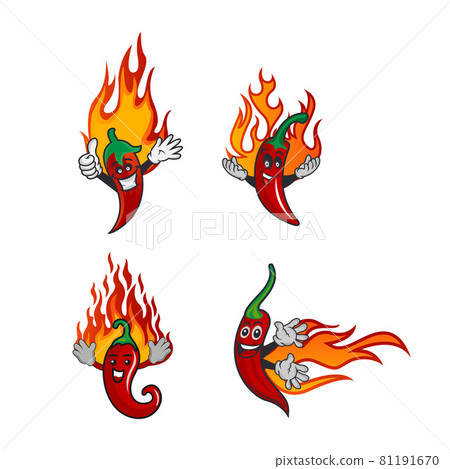 Red Chili Pepper. Vegetable Food concept. Emoji... - Stock Illustration ...