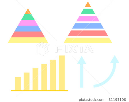 Pyramids & bar charts and arrows - Stock Illustration [81195108] - PIXTA