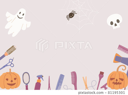 Halloween background with hairdressing tools,... - Stock Illustration ...