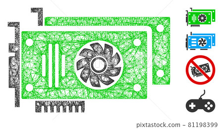 Video Cards Web Vector Mesh Illustration - Stock Illustration [81198399 ...