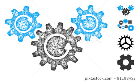Transmission Wheels Rotation Web Vector Mesh... - Stock Illustration ...
