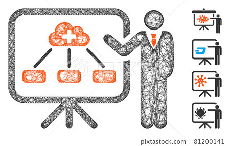 Health Care Lecture Web Vector Mesh Illustration - Stock Illustration ...