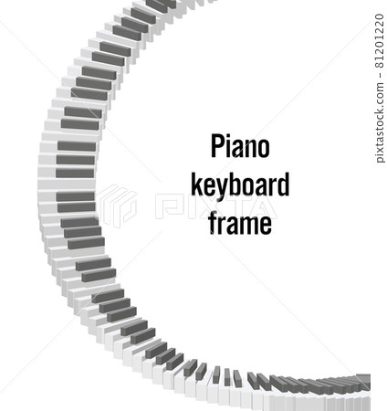 Three-dimensional piano keyboard ribbon frame,... - Stock Illustration ...