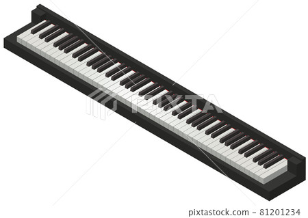 Isometric, 88-key piano keyboard vector... - Stock Illustration ...