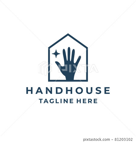 Hand and home concept, construction logo...-插圖素材 [81203102] - PIXTA圖庫