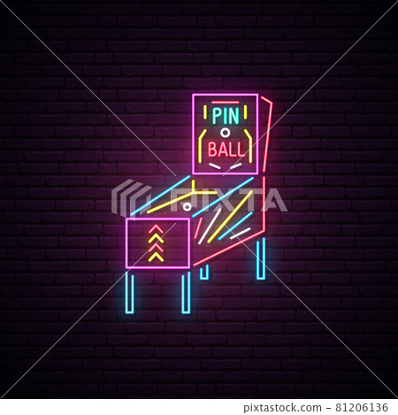 Arcade game machine neon sign. - Stock Illustration [81206136] - PIXTA