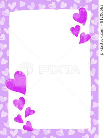 Continuous heart frame purple - Stock Illustration [81206663] - PIXTA