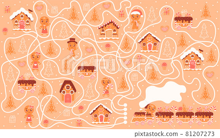 Find way board game for kids with colourful... - Stock Illustration ...