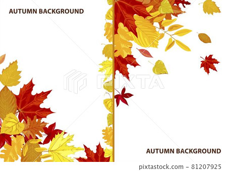 Autumn background, fall season frame with leaf - Stock Illustration ...