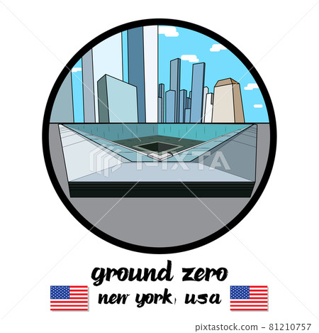 Circle icon Landmark Ground Zero Monument in... - Stock Illustration ...