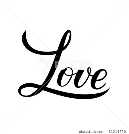 Love calligraphy hand lettering isolated on... - Stock Illustration ...