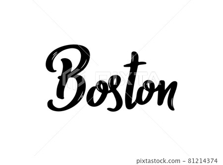 Boston Lettering. Handwritten name of the USA... - Stock Illustration ...