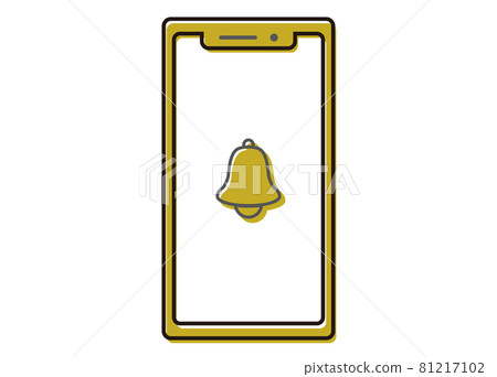 Smartphone alarm image illustration line... - Stock Illustration ...