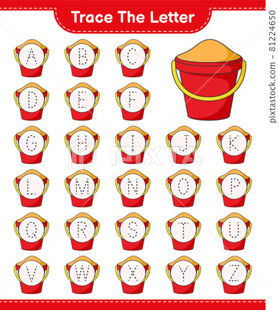 Trace the letter. Tracing letter with Sand... - Stock Illustration ...