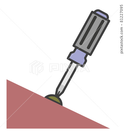 Illustration of turning a screw with a... - Stock Illustration ...