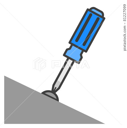 Illustration of turning a screw with a... - Stock Illustration ...